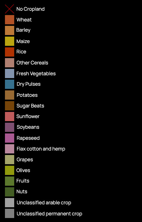 European Crop Types Map - 2018 | Soar