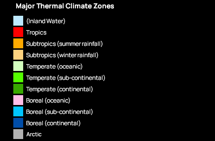 World Map of Thermal Climate Zones | Soar