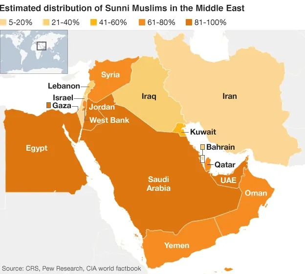 Map of Modern Sunni Muslims Distribution | Soar